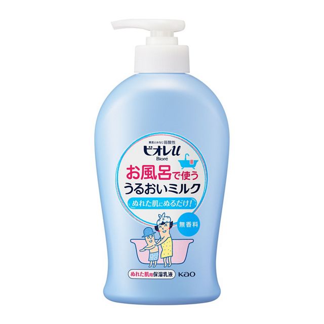 花王　ビオレuお風呂で使うミルク無香料　300ml○リニューアル等により、パッケージ画像は予告なく変更されることがあります。お届けの商品と異なる場合がございますのでご了承ください。○ぬれた肌にぬるだけ！お風呂場でらくらくスキンケア完了！シア...