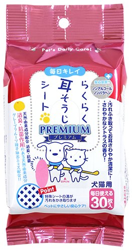 スーパーキャット　らくらく耳そうじシート　30枚入○リニューアル等により、パッケージ画像は予告なく変更されることがあります。お届けの商品と異なる場合がございますのでご了承ください。○●汚れをふき取ってお耳をさわやか清潔に！ ●爽やかシトラス...