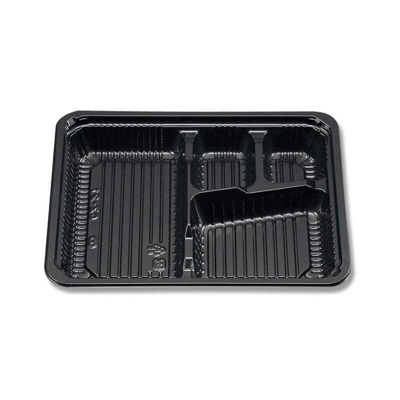 弁当容器 黒本体CZ-21 ベーシックグレードの弁当容器本体です。 ■電子レンジ使用可 ■オーブン使用不可 ■耐油性：あり ■耐熱温度：100℃ ■ごはんの容量：約210g ■入数：50枚 ■外寸：横230×縦171×高34mm ■原材料：...