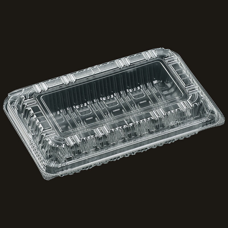 折り蓋式の一般的な食品容器です。生鮮品をはじめ、お惣菜や日配品の商品づくりにも鮮度感の演出に最適です。パチンと閉まる簡単なかん合で、作業性は大幅に軽減されます。●電子レンジ使用可●オーブン使用不可●耐油性：あり●耐熱温度：110℃●入数：5...