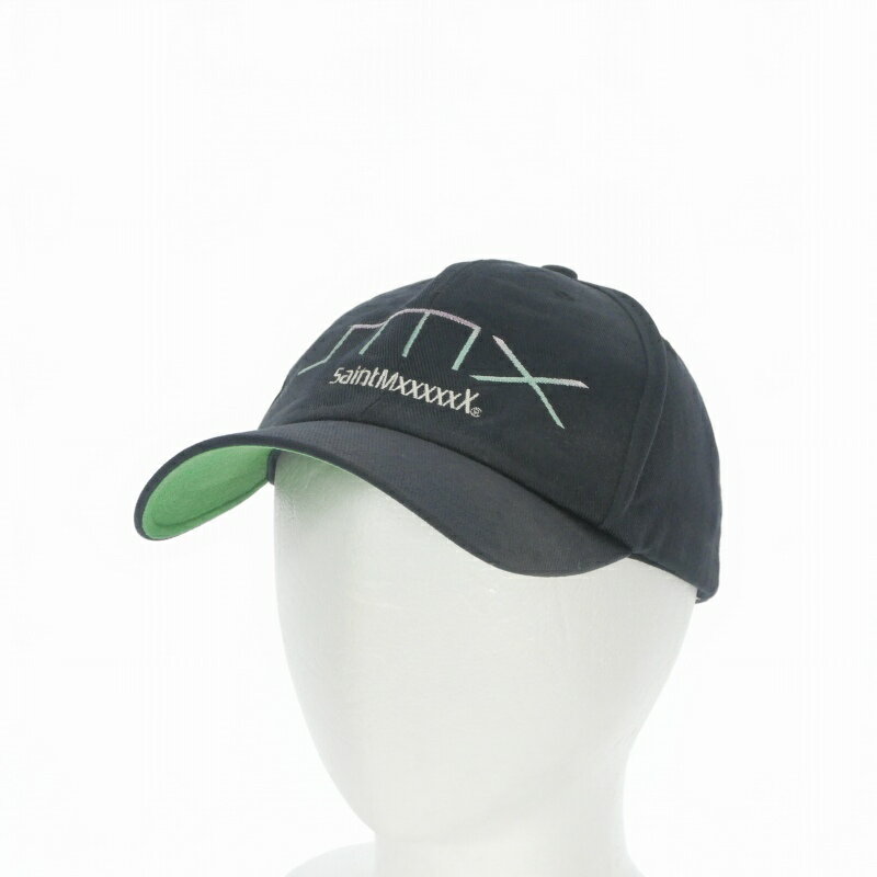 【中古】セントマイケル SAINTMICHAEL 24SS CAP SMX6 ロゴ刺繍 ベースボールキャップ 帽子 ヴィンテージ加工 OS ブラック 黒 SM-YS8-0000-068 メンズ 【ベクトル 古着】 260310ブランドセント...