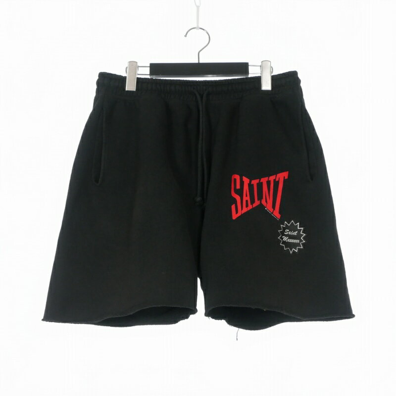 【中古】セントマイケル SAINTMICHAEL 24SS SWEAT SHORTS スウェット ショートパンツ ショーツ プリント M ブラック 黒 SM-YS8-0000-046 メンズ 【ベクトル 古着】 260310ブランドセントマ...