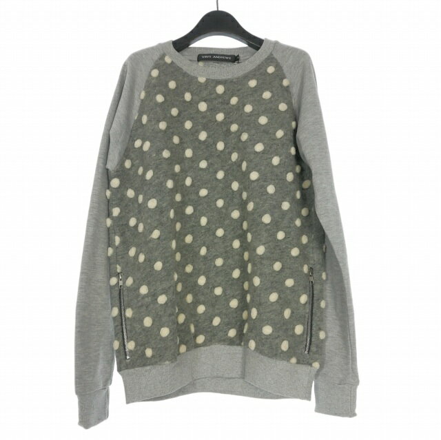 【中古】未使用品 ヴィンティ アンドリュース VINTI ANDREWS Polka dots スウェットコンビ ニット セーター 長袖 ドット M グレー 灰 JP01 メンズ 【ベクトル 古着】 260515ブランドヴィンティ アンドリ...