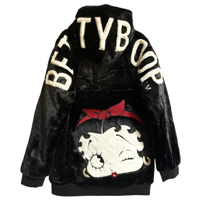 素材 表地：ポリエステル100% 裏地：ポリエステル100% サイズ：着丈/身幅/肩巾/袖丈 L：82.5/61.5/50/64 BETTY BOOP 1930年に初めて登場した女性のアニメーションスター。 ファッションアイコンとして、ティ...