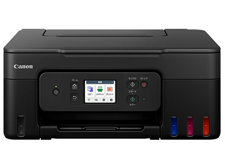 CANON G3390 [ブラック] Y通常配送商品 仕様タイプインクジェット解像度4800x1200 dpiインク形状独立インクタイプタンク式インク色数4 色インク種類染料+顔料カラー印刷速度/分6 枚モノクロ印刷速度/分11 枚液晶モニ...