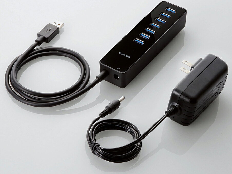 エレコム U3H-T719SBK [ブラック] Y通常配送商品 仕様タイプUSBハブ電源供給セルフパワーインターフェイス(パソコン側)USB3.1 Gen1(USB3.0) Type-Aインターフェイス(USB機器側)USB3.1 Gen1...