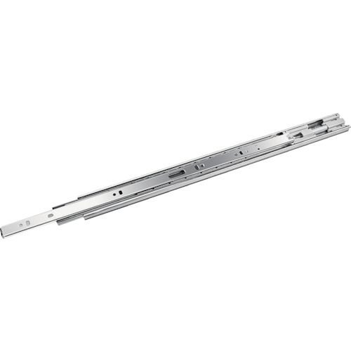 特長:●3メンバーのスライドレールです。●全長が300mmから600mmまであります。●収納途中から自動的に引込、ゆっくりと収納されるソフトクローズ機構がついています。　 用途:●インテリア、キッチン、医療機器などに。 仕様:●幅(mm)：...