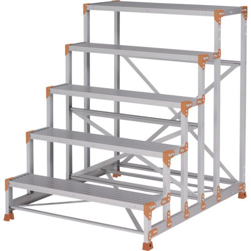 特長:●144種類の豊富なラインナップを揃え現場ニーズに応える作業用踏台です。●表面処理が高級感のあるオールアルマイト仕上げです。 用途:●工場・倉庫などでの作業用、高所作業用に。 仕様:●最大使用質量(kg)：150●天板高さ(m)：1....