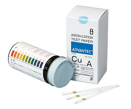 イオンを検出すると同時に、付属の標準変色表と比較し、濃度が判定できる試験紙です。 イオンの検出、濃度測定と共にpHの測定も簡単に行うことができます。 測定範囲：0〜50mg/L（ppm） 検液のpH：1〜6 入数：100枚入イオンを検出する...