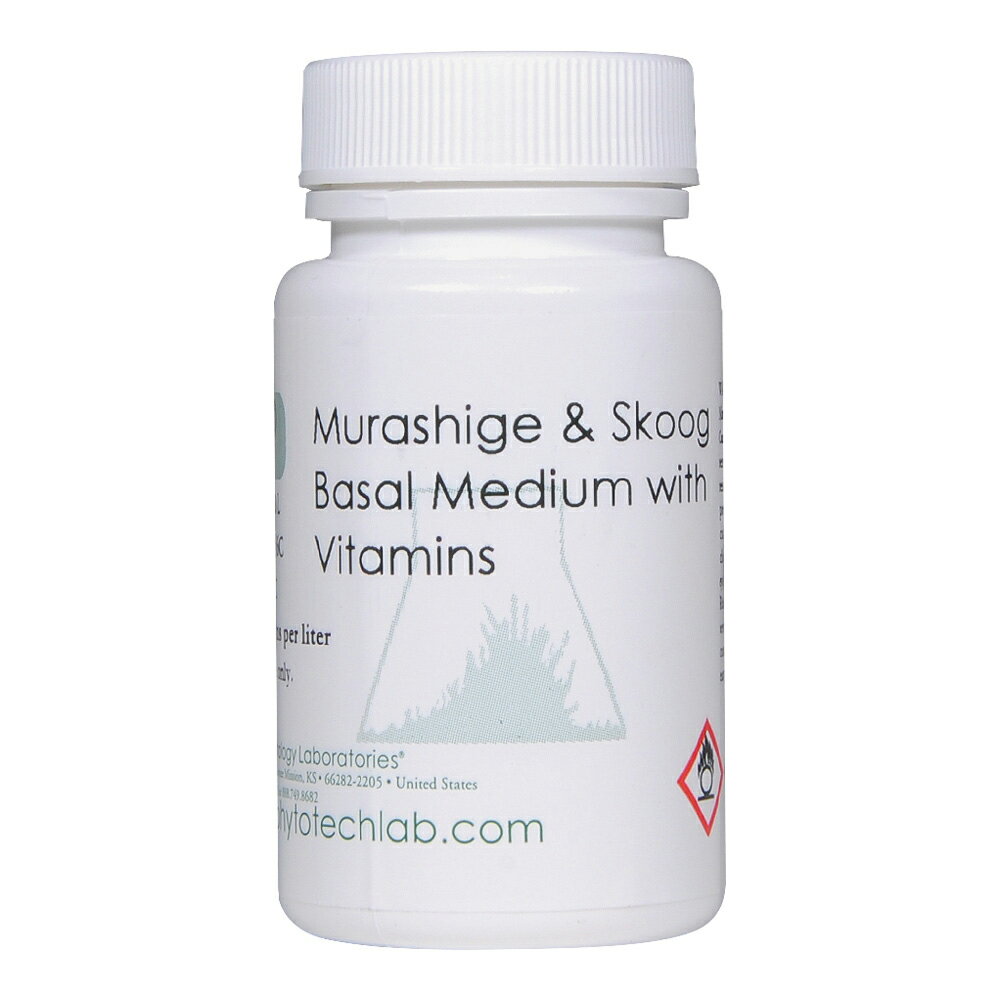 ムラシゲ・スクーグ培地（1962年）処方で、基本となる無機塩類を適正に混合した粉末培地です。 主要栄養素と微量栄養素、およびビタミンが含まれています。 蒸留水を加えるだけでムラシゲ・スクーグ培地用の無機塩類保存液が簡便に調製できます。 容量...