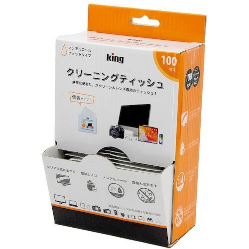 特長:●携帯に便利な使い切り個装タイプです。●拭いたあとは、帯電防止効果でホコリがつきにくいノンアルコールのウェットタイプで、コーティングにやさしいです。 用途:●カメラレンズや液晶モニターに。 仕様:●幅(mm)：127●奥行(mm)：1...