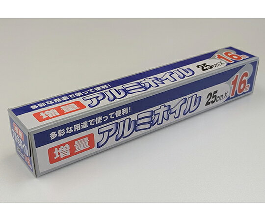 飛び出し防止ストッパー付きです。 11μmと厚みがあります。 紙刃を使用していますので、古紙回収に出せます。 材質：アルミニウム サイズ：25cm×16m 厚み：11μm 用途：ホイル焼き、食品保存に。 入数：1ケース（60本入）飛び出し防...