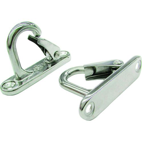 特長:●裏面は曲面にフィットするようにRをつけています。 用途:●壁面・床面・柱等に設置し、チェーン・ワイヤ・ロープの端末金具に。 仕様:●参考使用荷重(kg)：0.20●D(mm)：7●L1(mm)：80●L2(mm)：65●S(mm)：...