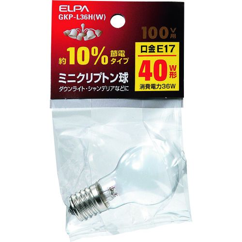 特長:●40W形約10％節電タイプです。 仕様:●消費電力(W)：36●定格寿命(時間)：2000●口金：E17●波長タイプ：GKP-L36H(W)●球寿命(時間)：2000特長:●40W形約10％節電タイプです。 仕様:●消費電力(W)：...