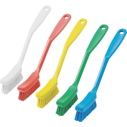 特長:●持ち手の長いブラシです。●ボディの幅がスリムなタイプです。 仕様:●色：緑●縦(mm)：290●横(mm)：22●厚さ(mm)：45●耐熱温度(℃)：120●線径(mm)：0.4●全長(mm)：290 仕様2:●HACCP対応清掃用...