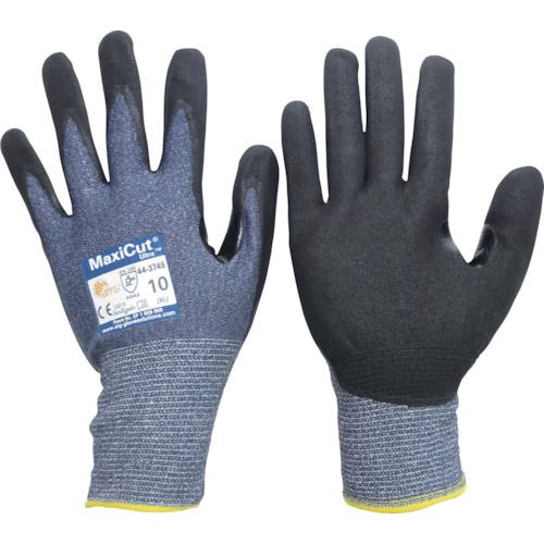 特長:●特許取得のマイクロ発泡ニトリルコーティングは熱と蒸れを360°全方向から放出し、手の温度を最適に保ちます。●マキシカット［［R上］］・ウルトラ［［TM上］］は、従来のマキシカット［［R上］］の耐切創性に薄さ・快適性・耐久性をさらに高...