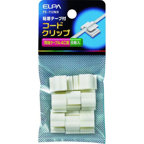 特長:●釘の打てない狭い場所や、タイル、ガラス等の表面にコードを固定する場合に使用します。●裏面をはがして取り付け場所へ強く押し付けてください。 仕様:●色：ホワイト●最大結束径(mm)：5.6 仕様2:●適合ケーブル：同軸ケーブル S-4...