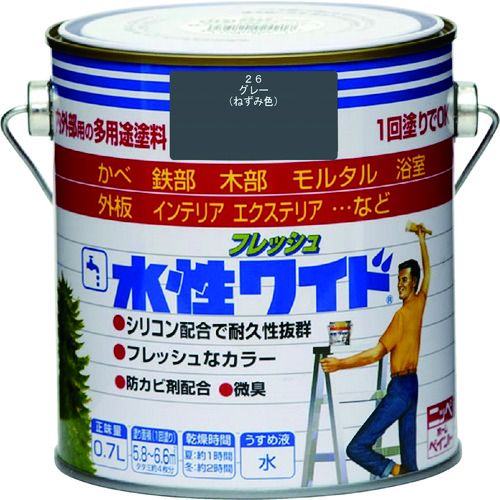 特長:●塗膜は汚れにくく、付着した汚れも水しぶきで簡単に洗浄できる（ウォッシャビリティに優れる）高性能塗料です。●タレにくい、微臭タイプです。●かび止め材、さび止め材配合しています。 用途:●浴室・台所・洗面所・部屋のかべや天井などに。●ド...