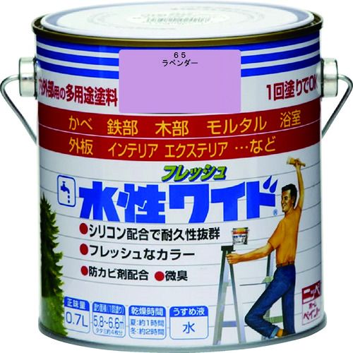 特長:●塗膜は汚れにくく、付着した汚れも水しぶきで簡単に洗浄できる（ウォッシャビリティに優れる）高性能塗料です。●タレにくい、微臭タイプです。●かび止め材、さび止め材配合しています。 用途:●浴室・台所・洗面所・部屋のかべや天井などに。●ド...