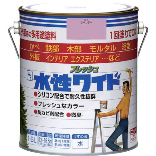 特長:●塗膜は汚れにくく、付着した汚れも水しぶきで簡単に洗浄できる（ウォッシャビリティに優れる）高性能塗料です。●タレにくい、微臭タイプです。●かび止め材、さび止め材配合しています。 用途:●浴室・台所・洗面所・部屋のかべや天井などに。●ド...