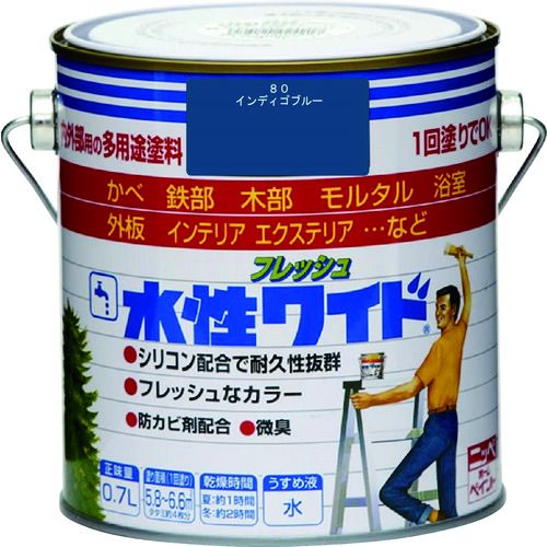 特長:●塗膜は汚れにくく、付着した汚れも水しぶきで簡単に洗浄できる（ウォッシャビリティに優れる）高性能塗料です。●タレにくい、微臭タイプです。●かび止め材、さび止め材配合しています。 用途:●浴室・台所・洗面所・部屋のかべや天井などに。●ド...
