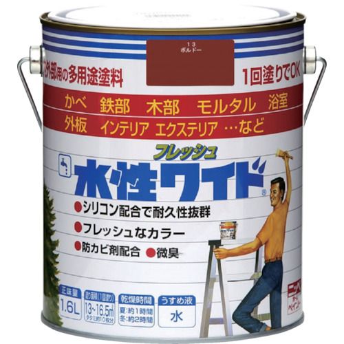 特長:●塗膜は汚れにくく、付着した汚れも水しぶきで簡単に洗浄できる（ウォッシャビリティに優れる）高性能塗料です。●タレにくい、微臭タイプです。●かび止め材、さび止め材配合しています。 用途:●浴室・台所・洗面所・部屋のかべや天井などに。●ド...