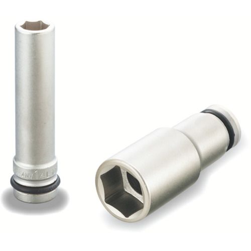 特長:●無電解メッキのインパクト用ソケットです。 用途:●ボルト・ナットの締付け・緩め作業用。 仕様:●対辺寸法(mm)：19●差込角(mm)：12.7●全長(mm)：100 材質／仕上:●構造用鋼 注意:●Oリング、ピンは正しいサイズのも...