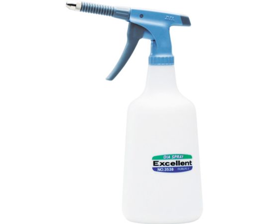 溶剤系に強い特殊設計です。 有機溶剤系が噴霧できます。 ノズルを回すと霧から直射まで対応可能です。 有機溶剤系の噴霧・クリーナー・防錆剤・しみ抜き剤など。 色：ライトブルー 容量（mL）：1000 ボトル直径（mm）：104 高さ（mm）：...