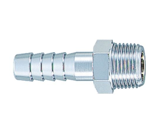 ホースと機器の接続。 接続口径D：R1/8 六角対辺(mm)：12 最高使用圧力(MPa)：3.45 接続口径(タケノコ外径)(mm)：7.0 タイプ：ホースニップル 使用流体：水・空気・油 使用流体：水・空気・油 流体温度：-50〜150...