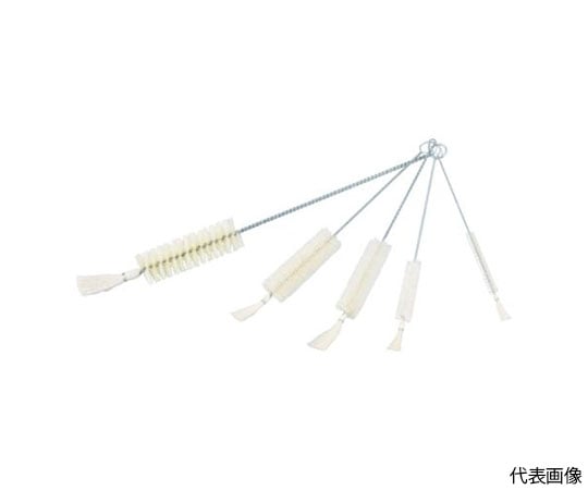 線材の脱毛がなく耐久性に優れています。 医療用注射器や小型の試験管などの洗浄に。 色：白 全長（mm）：210 毛幅（mm）：65 毛丈（mm）：18 端毛長さ（mm）：40 材質／仕上： 毛：山羊毛 柄：スチール 原産国：日本 コード番号...