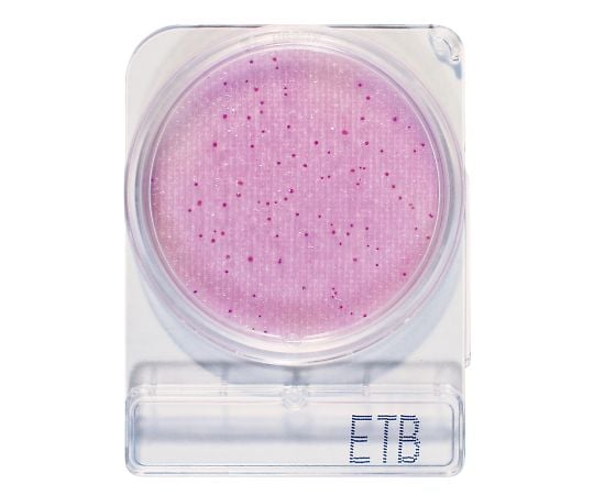 培地調製の不要な菌数測定用の培地です。 AOAC PTM（性能検証済み試験法）を取得しています。 接種した試料液は自然に均一に拡散します。 発育した集落は着色するため菌数の計測が容易です。 発育集落の釣菌が可能です。 γ線滅菌済（一括包装）...