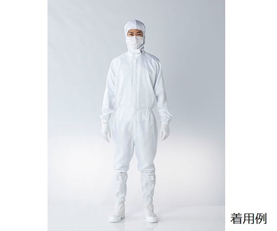 クリーンルーム用ウエア 制電性・防塵性能に優れた続服タイプの無塵衣です。 運動性を重視したデザインですので、作業の妨げになりません。 素材：ポリエステル100％ 導電糸5mmストライプ（黒） 使用環境（目安）：クラス1000 色：白 男女共...