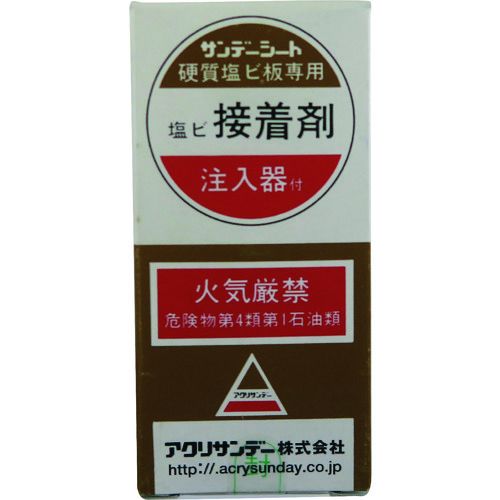 用途:●硬質塩ビ同士の接着に。 仕様:●色：透明●容量(ml)：25 材質／仕上:●テトラヒドロフラン セット内容／付属品:●針、注入器 注意:●吸入したり、目に入らないように取り扱いに注意してください。用途:●硬質塩ビ同士の接着に。 仕様...