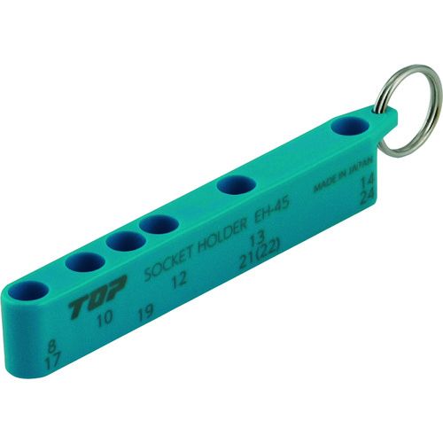 特長:●シャンク差込穴の独自設計でソケット等をきれいに収納できます。 用途:●6.35mm六角シャンクのソケットやビットを収納できます。 仕様:●色：ブルー●全長(mm)：107●ビット収納数(本)：6 仕様2:●穴位置の独自設計で、先端工...