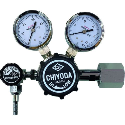 特長:●汎用型の調整器で、幅広い用途にご使用できます。 仕様:●流体：O2、Ar、N2、Air●1次側使用圧力(MPa)：15以下●出入口接続：M12×1.0(φ6ホース継手)●入口接続：W22山14(右)袋ナット●標準流量(L/min)：...