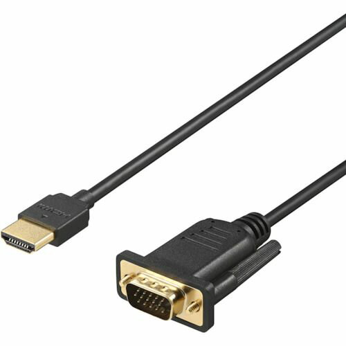 特長:●HDMI(オス)からVGA(メス)に変換するアダプターです。●対応解像度1920×1080(60Hz)です。●3重シールドです。●RoHS基準値準拠です。 仕様:●色：ブラック●ケーブル長(m)：1特長:●HDMI(オス)からVGA...