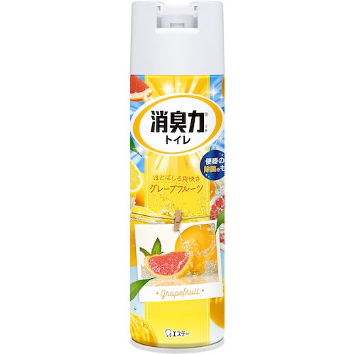 特長:●3D広角ジェット噴射で瞬時に空間をまるごと消臭。●便器内の薬液のかかった範囲を除菌します。●※全ての菌を除菌するわけではありません。●1日2〜3回スプレーで約1〜1.5ヵ月使用できます。 用途:●トイレ用 仕様:●香り：グレープフル...