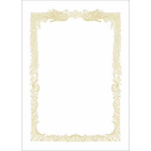 特長:●プリンター印刷に対応した賞状用紙です 仕様:●タイプ：白●規格：B5横書き●厚さ(mm)：1●枠色：金 材質／仕上:●上質紙特長:●プリンター印刷に対応した賞状用紙です 仕様:●タイプ：白●規格：B5横書き●厚さ(mm)：1●枠色：...
