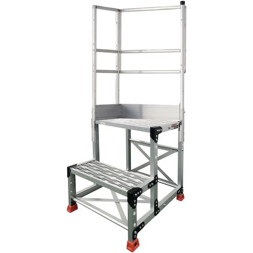 特長:●作業用踏台と天場二方付きのセットになります。●本体のみアルマイト仕上げです。（TSFC、TSFGRは支柱のみ）●手すり高さは900mmと1100mm兼用タイプでどちらの高さも取付可能です。 用途:●工場、倉庫内での作業に。 仕様:●...