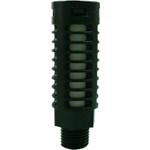 特長:●消音特性に優れています。●プラスチック製で軽量です。 用途:●エア機器排気消音 仕様:●使用圧力(MPa)：0.8●使用温度(℃)：5〜60●使用流体：圧縮空気●接続ねじ部：R1/4●取付ニ面幅(mm)：17●有効断面製(mm［［の...