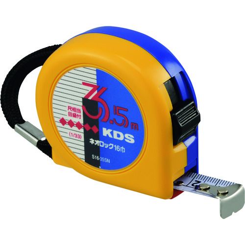 特長:●コンパクトなロック付コンベックスです。 用途:●あらゆる寸法測定に。 仕様:●テープ長さ(m)：3.5●テープ幅(mm)：16●水平保持(m)：1.3●目盛仕様：片面尺相当目盛付(120/33m)●爪仕様：0点補正移動爪●0点補正移...