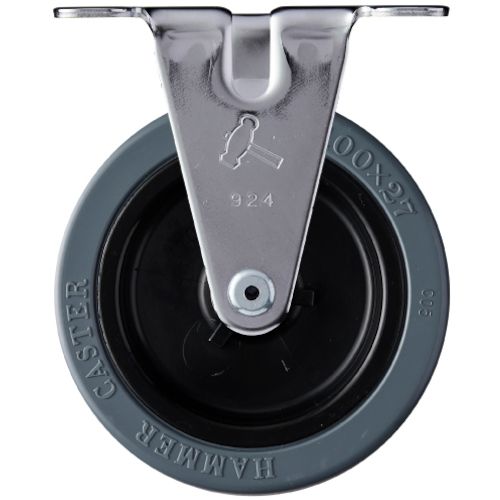 特長:●クロームメッキ仕上げで、デザイン性と軽快さを要求される機器に最適なキャスターです。●使用例：事務機器や家具、屋内運搬車や軽量ラック等、幅広く使用されています。 仕様:●車輪径D(mm)：100●許容荷重(daN)：50●取付座(mm...