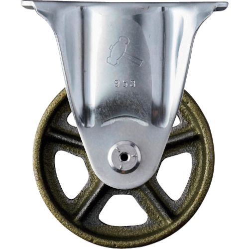 特長:●旋回式キャスターの420S／413Sと併用できる固定式キャスターです。●工場、事務所などに多く使用されており、堅牢で安定感もあり重量物運搬用に最適です。 仕様:●車輪径D(mm)：100●タイプ：固定式●許容荷重(daN)：120●...