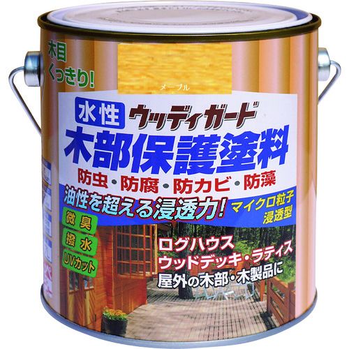 特長:●マイクロ粒子浸透型の新しい微臭の水性木部保護塗料です。●木材の防虫・防腐・防かび・防藻効果に優れ、木材に浸透して内部から木の腐食を防ぎます。●耐候性に優れたマイクロ粒子浸透型顔料の採用で、木目がよりくっきりキレイな仕上がりになります...