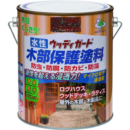 特長:●マイクロ粒子浸透型の新しい微臭の水性木部保護塗料です。●木材の防虫・防腐・防かび・防藻効果に優れ、木材に浸透して内部から木の腐食を防ぎます。●耐候性に優れたマイクロ粒子浸透型顔料の採用で、木目がよりくっきりキレイな仕上がりになります...