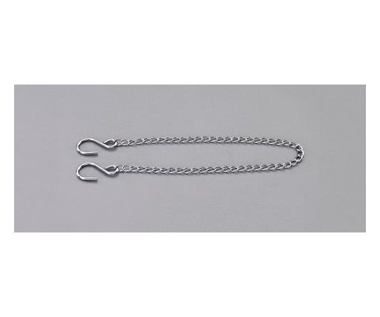 両端に金具がセット済みですのですぐに使用できます。 セット内容：両端Sフック付きワイドマンテルチェーン（1本）材質：鉄（クロムメッキ）チェーン長：400mmチェーン線径：1.6mmサイズ（mm）：A：8.0　B：4.2使用荷重：25kgSフ...