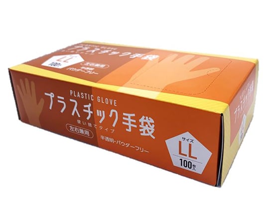 左右両用のため、片手でも使用でき経済的です。 軽作業に適しています。 ソフトで薄い塩化ビニール手袋です。 入数：1箱（100枚入） 規格：半透明・パウダーフリー 材質：塩化ビニール樹脂 本体サイズ：全長／約24cm、手の周囲／約23cm、中...