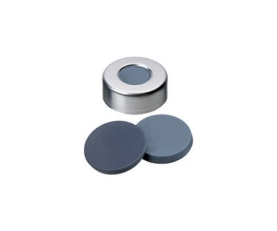 セプタム：PTFE（グレー）、ブチル（グレー）（-40〜120℃） 厚さ：3mm キャップ：銀 セプタムサイズ：20mm キャップ穴サイズ：10mm キャップ材質：アルミニウム 入数：100個入 Performance Level 1セプタ...