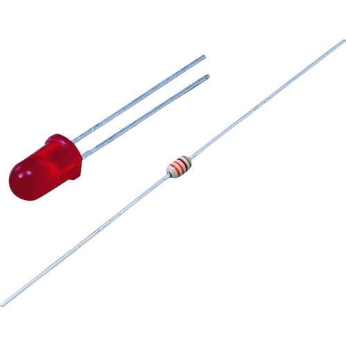 特長:●Φ5mmの赤色LED5個入りです。 用途:●電気工作に。 仕様2:●3〜6V用抵抗入り●定格電流：25mA特長:●Φ5mmの赤色LED5個入りです。 用途:●電気工作に。 仕様2:●3〜6V用抵抗入り●定格電流：25mA