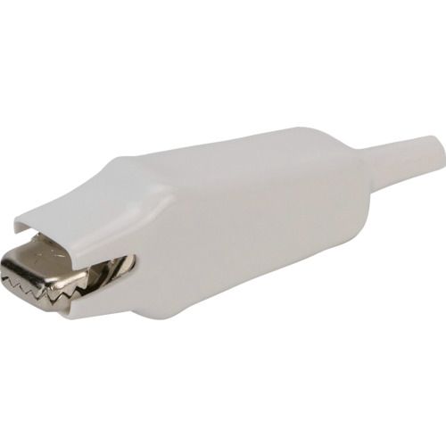 特長:●くわえる力が強く、安全・正確・迅速に電路の接続ができます。●ビニールカバーは、クリップの口が大きく開く様に切り欠きを入れています。 用途:●電気機器・測定機器、アース用端子など。 仕様:●色：白●定格(A)：10●全長(mm)：80...